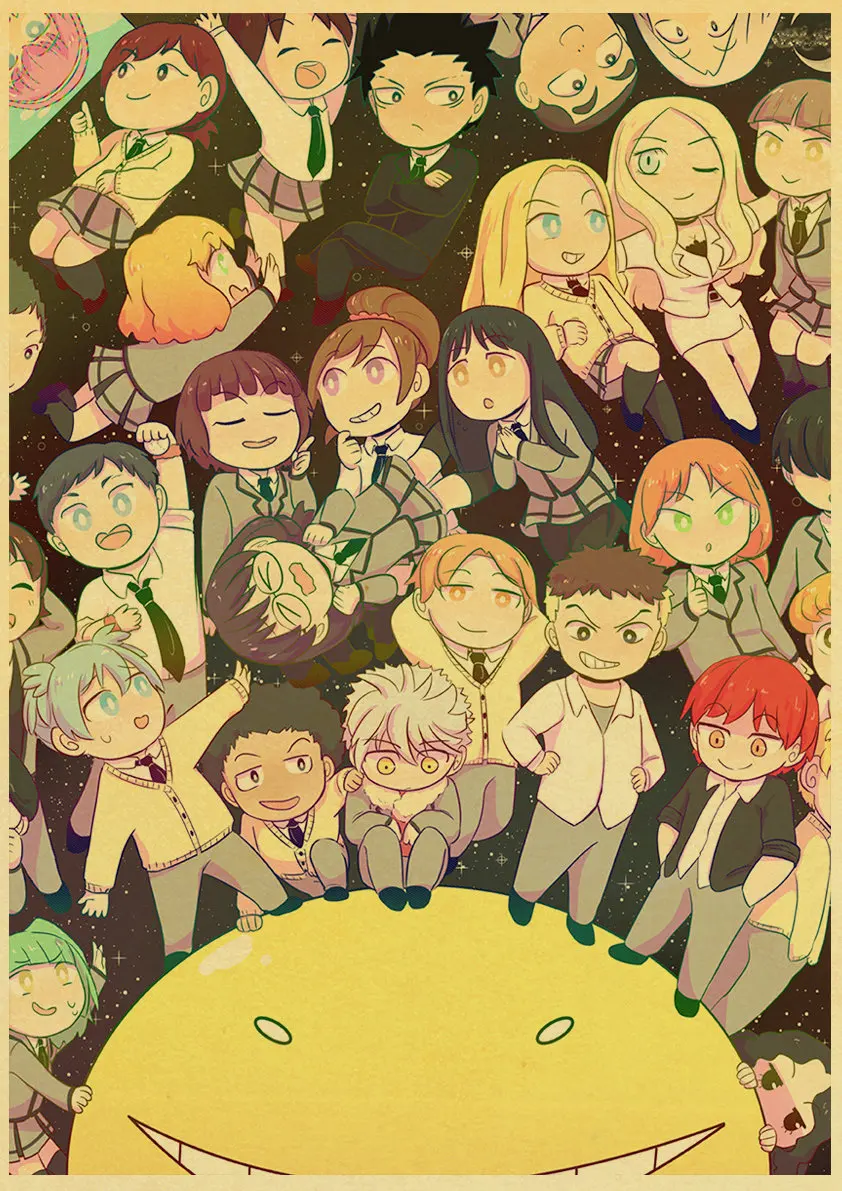 Anime Assassination Classroom Retro Sticker Cosplay Wall Posters